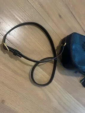 Tory Burch | Bags | Tory Burch Black Pebbled Leather Tassel Crossbody ...